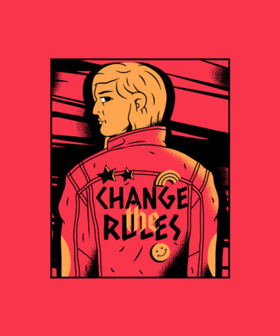 Placeit - T-Shirt Design Template Featuring Cool Trendy Illustrations