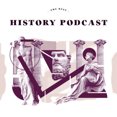 Placeit - Podcast Cover Maker for History Shows Featuring Surreal Collages
