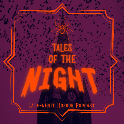 Placeit - Horror Podcast Cover Design Creator with a Retro Vibe