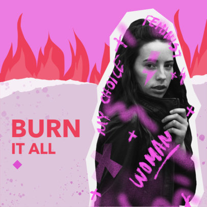 Placeit - Podcast Cover Design Template Featuring a Feminist Theme and ...