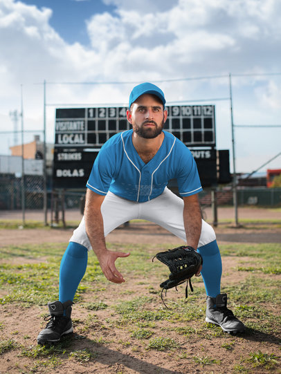 Placeit - Baseball Uniform Builder - Invisible Man Swinging the Bat