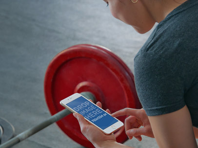 Placeit - Mockup of an iPhone at a Crossfit Gym