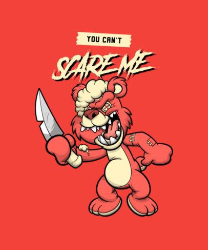 Placeit - T-Shirt Design Template with a Psycho Teddy Bear Character