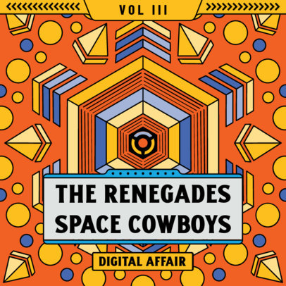 Placeit - Album Cover Template Featuring Cassettes with Retro Patterns