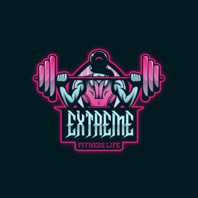 Placeit - Gym Logo Creator Featuring a Female Bodybuilder Character