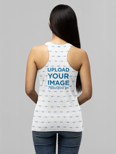 Placeit - Back View Mockup Featuring a Bella Canvas Tank Top Against a ...