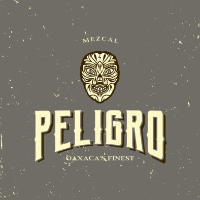 Placeit - Mezcal Logo Design Maker Featuring a Volcano Graphic