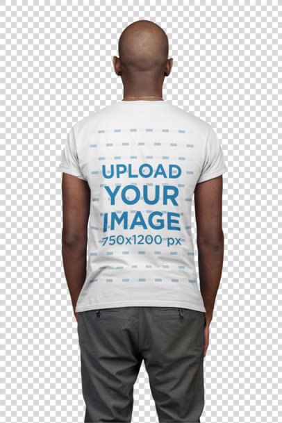 Placeit - Transparent T-Shirt Mockup Featuring the Back View of a Man