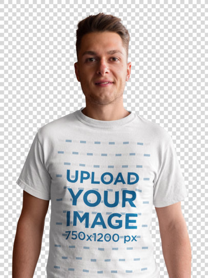 Placeit - T-Shirt Template Being Worn by a Dude at a Restaurant