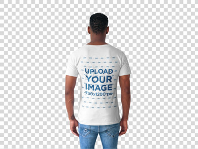 Placeit - Transparent Back View Tshirt Mockup of a Man Facing a House ...