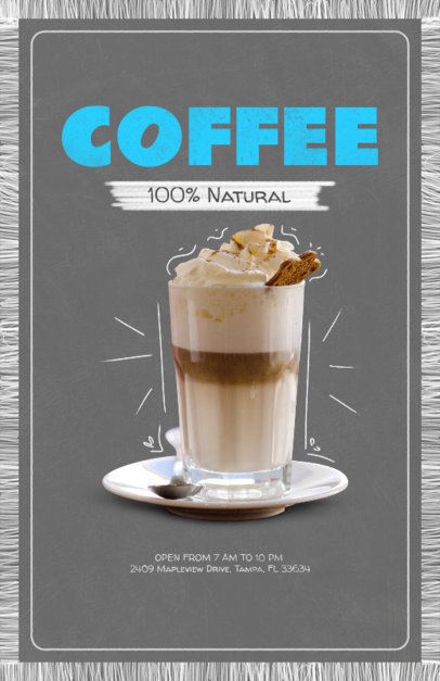 Placeit - Online Flyer Design Generator Featuring an Iced Coffee Clipart