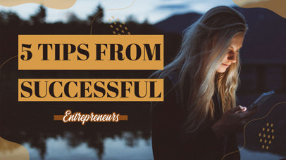 Placeit - YouTube Thumbnail Design Template for Female Entrepreneurs