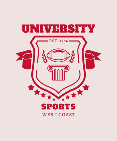 Placeit - Varsity-Style T-Shirt Design Template with School Shield Graphics