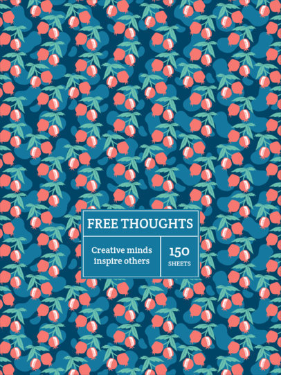 Placeit - Notebook Cover Design Template Featuring Fruits and Leaves