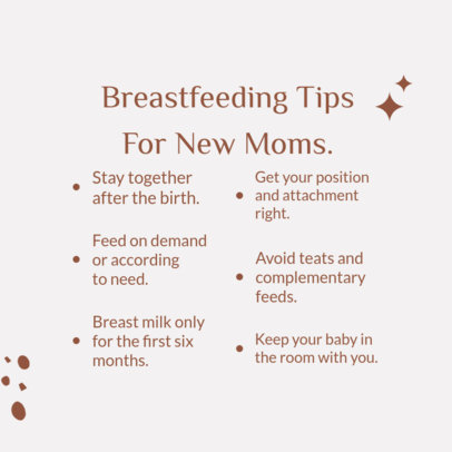 Placeit - Instagram Post Template With Tips for Breastfeeding Women