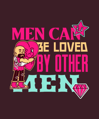 Placeit - T-Shirt Design Template With a Quote About Men's Emotions