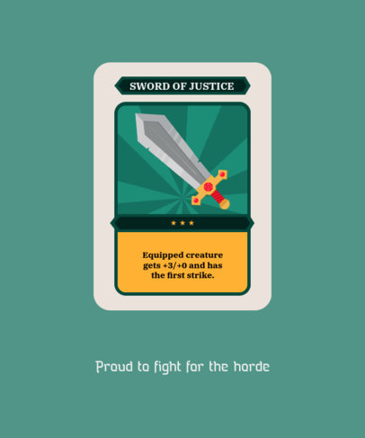 Placeit - T-Shirt Design Template with an RPG Trading Card Game Theme