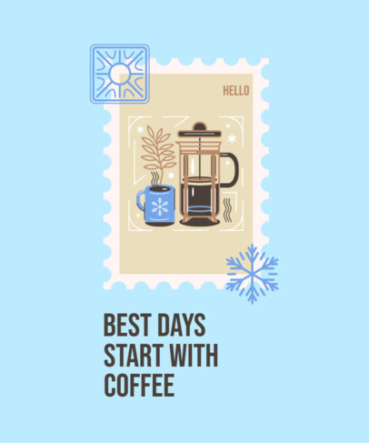 Placeit - Winter-Themed T-Shirt Design Template with Postage Stamps ...