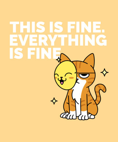 Placeit - This Is Fine-Themed T-Shirt Design Template with an ...