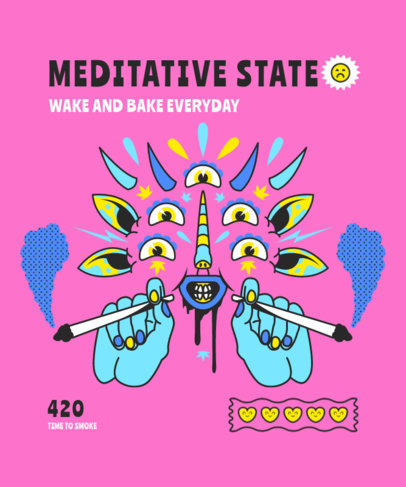 Placeit - T-Shirt Design Maker Featuring Psychedelic 420-themed Graphics