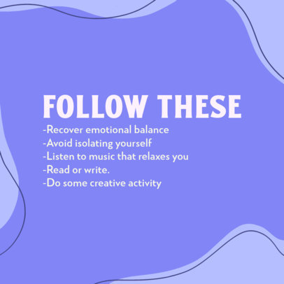 Placeit - Instagram Post Template Featuring Stress-Reducing Tips and Habits