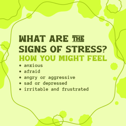 Placeit - Instagram Post Template Featuring Stress-Reducing Tips and Habits