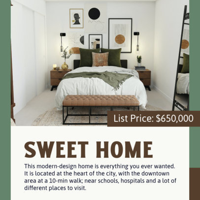 Placeit - Modern Instagram Post Template with a Real Estate House ...