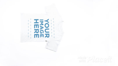 Placeit - Four Tshirts Piling Up in Stop Motion on a White Surface