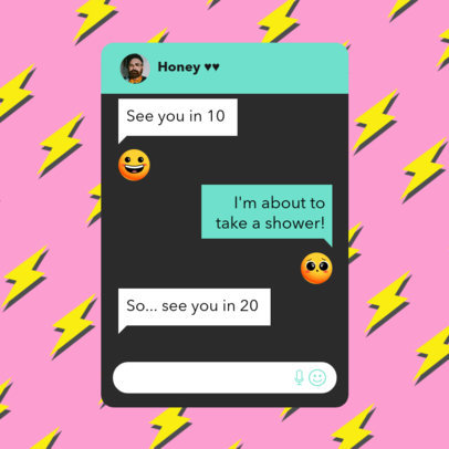 Placeit - WhatsApp-Inspired Chat Conversation-Themed Instagram Post ...