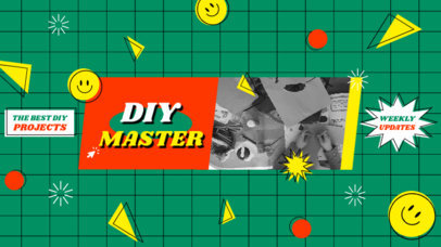 Placeit - Retro-Style YouTube Banner Generator Featuring Colorful Graphics