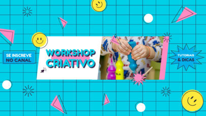 Placeit - YouTube Banner Template Featuring a Background Grid with ...