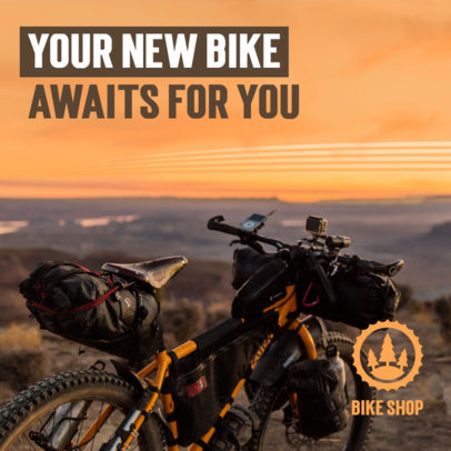 Placeit - Biking-Themed Instagram Post Template Featuring a Photo of a Bike