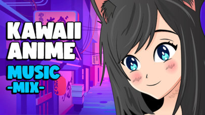 Placeit - YouTube Thumbnail Maker Featuring a Kawaii Anime Girl