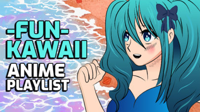 Placeit - YouTube Thumbnail Maker Featuring a Kawaii Anime Girl