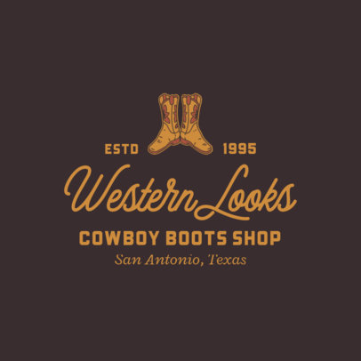 Placeit - Logo Maker for a Country Boots Brand Featuring a Western Theme