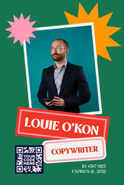 Placeit - Back ID Card Creator Featuring a Code Bar and a Text