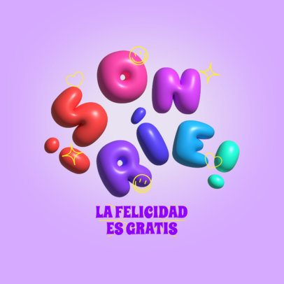 Placeit - Instagram Post Generator Featuring a Bubble Font