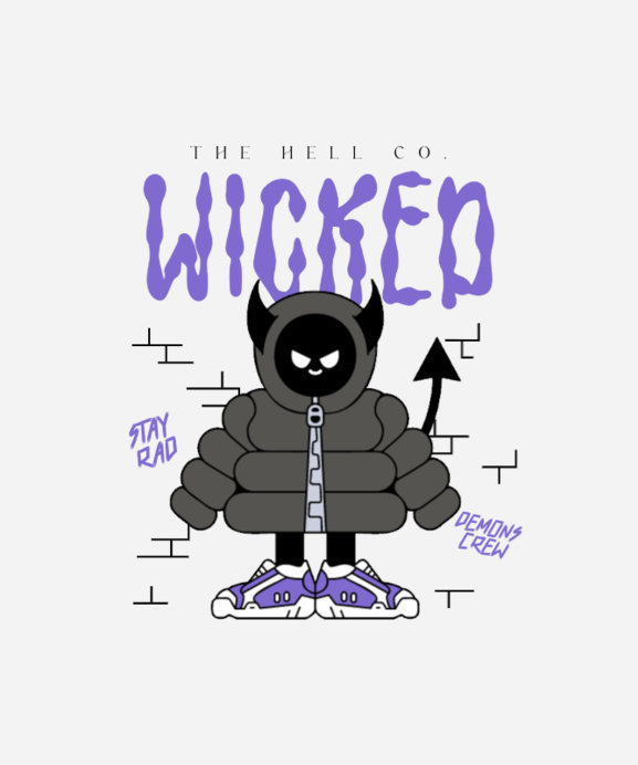 Placeit - T-Shirt Design Template Featuring a Wicked Character Illustration