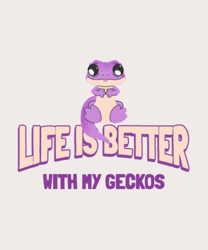 Placeit - T-Shirt Design Maker Featuring a Gecko Illustration Making a ...