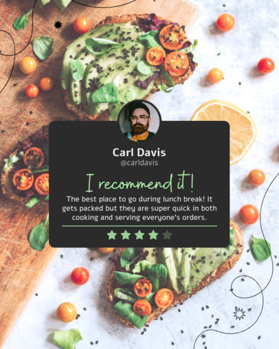 Placeit - Customer Review Instagram Post Template for a Bakery ...