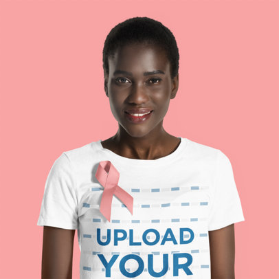 Placeit - Tee Mockup of a Strong Woman with Box Gloves Wearing a Breast ...