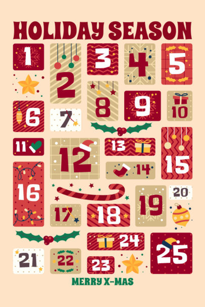 Placeit - Calendar Template for Christmas Season With Illustrated ...