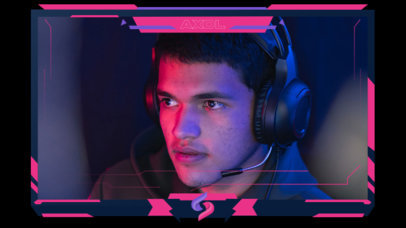Placeit - Twitch Webcam Frame Overlay Template with Futuristic Graphics