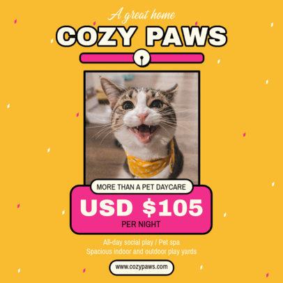 Placeit - Instagram Post Maker Featuring a Kitten for a Daycare