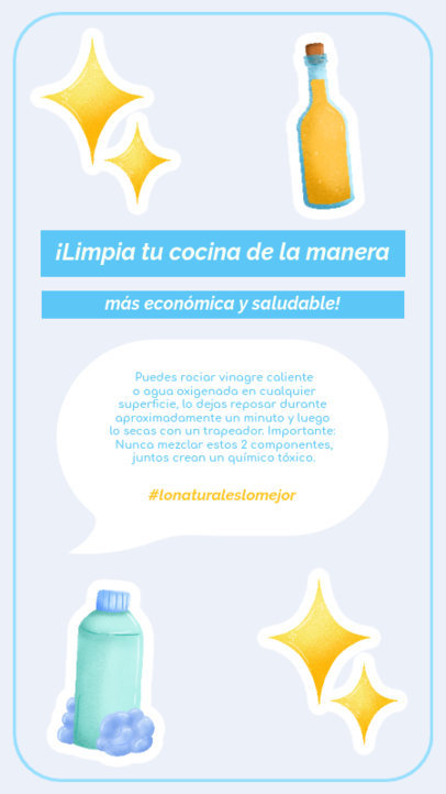 Placeit - Instagram Story Maker Featuring Illustrated Organic Cleaner Tips