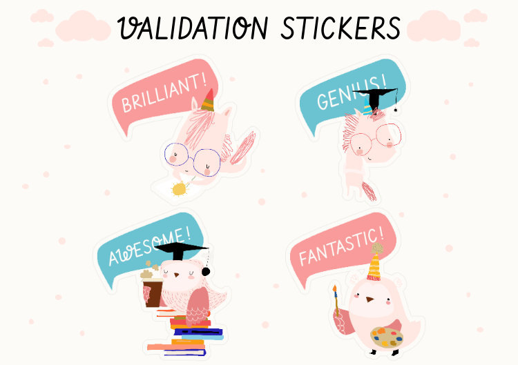 Placeit - Validation Sticker Maker for School Teachers Featuring Cute ...