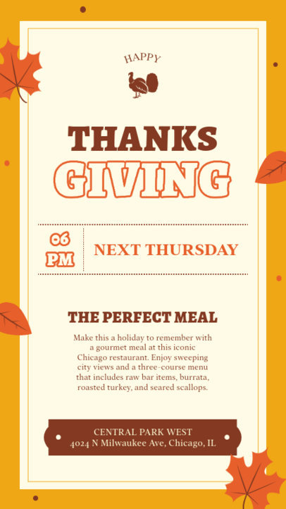 Placeit - Instagram Story Template Featuring Thanksgiving-Themed Event ...