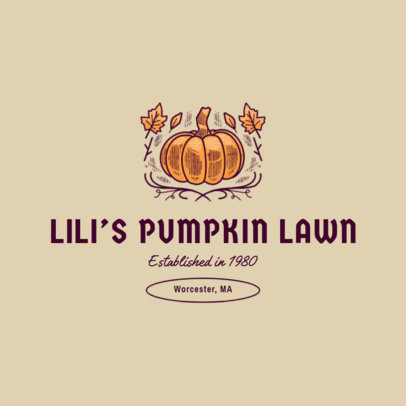 Placeit - Harvest Farm Festival Logo Template Featuring Pumpkin Graphics