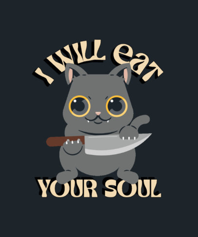 Placeit - T-Shirt Design Maker Featuring a Vile Cat with a Threatening ...