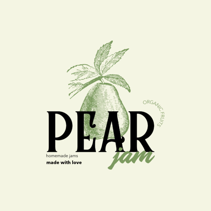 Placeit - Homemade Jams Logo Maker Featuring an Illustrated Pear